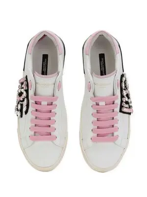 Dolce & Gabbana Portofino Rhinestone-logo Sneakers