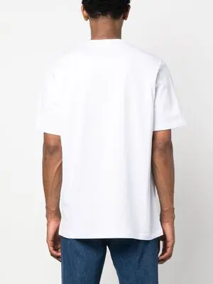 MSGM Logo-lettering Print Cotton T-shirt - White