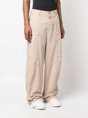 Palm Angels Wide-leg Cotton Cargo Trousers