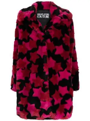 Versace Star-print Faux-fur Coat