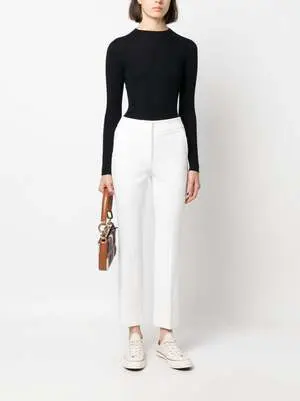 Peserico High-waist Straight-leg Trousers - White