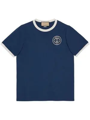 Gucci Interlocking G Logo-embroidered Cotton T-shirt