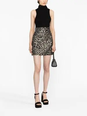 GENNY Leopard-print Mini Skirt