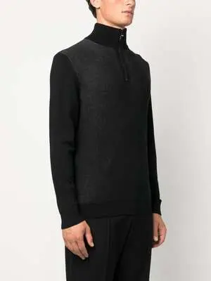 BOSS Ribbed Half-zip Jumper