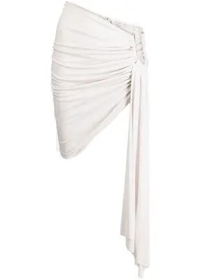 Christopher Esber Arced Palm Draped Mini Skirt - Neutrals