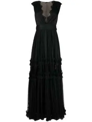 ANA RADU Sleeveless Ruched Maxi Dress