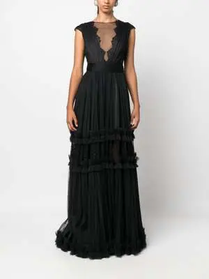 ANA RADU Sleeveless Ruched Maxi Dress