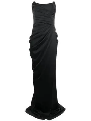 strapless ruched corset dress