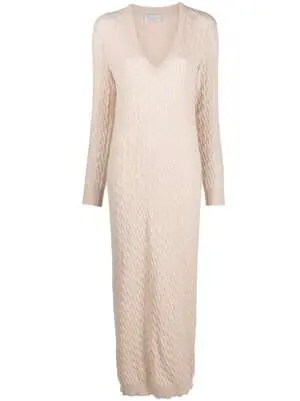 Brunello Cucinelli V-neck Knitted Dress