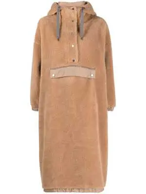 Brunello Cucinelli Faux-fur Midi Cape - Brown