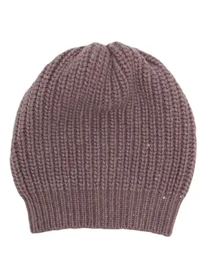 Brunello Cucinelli Sequin-embellished Knit Beanie - Purple