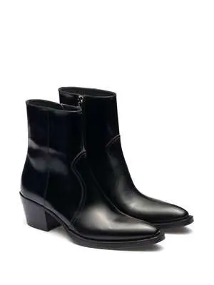 Prada Triangle-logo Leather Ankle Boots
