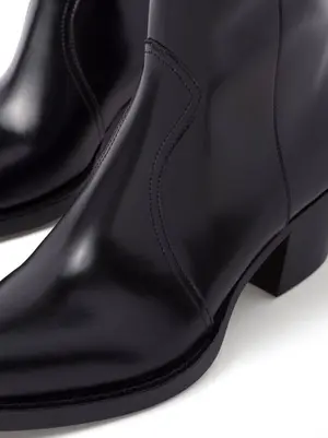Prada Triangle-logo Leather Ankle Boots