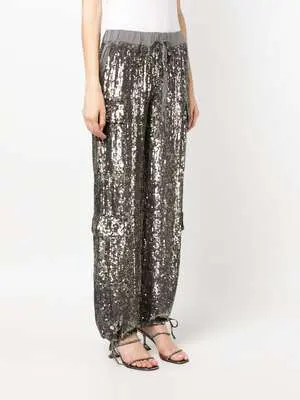 P.a.r.o.s.h Gamma Sequin-embellished Trousers - Grey