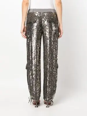 P.a.r.o.s.h Gamma Sequin-embellished Trousers - Grey