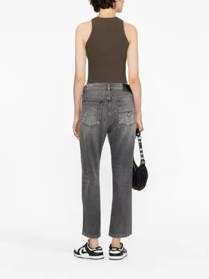 R13 Cropped Boyfriend Jeans
