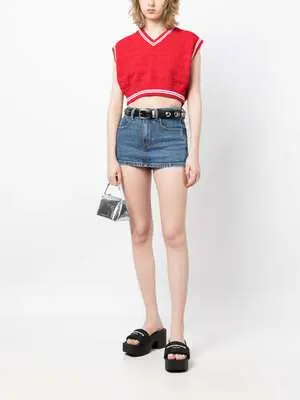 Alexander Wang Mid-rise Denim Skort - Blue