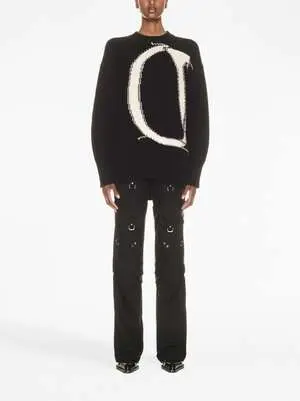 Off-White Maxi Logo-intarsia Jumper - Black