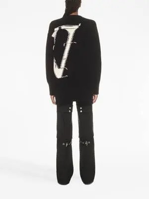 Off-White Maxi Logo-intarsia Jumper - Black