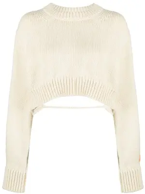 Heron Preston Open-back Cropped Wool Jumper