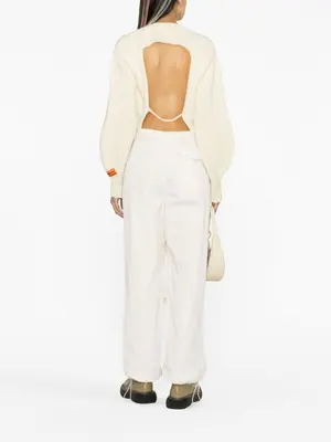 Heron Preston Open-back Cropped Wool Jumper