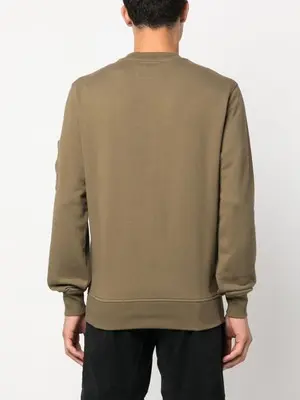 C.P. COMPANY Crewneck Sweatshirt With Sleeve Lens Detail - Green