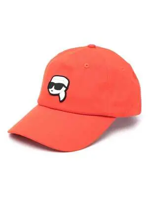 Karl Lagerfeld Ikonik Karl Cotton Baseball Cap - Red