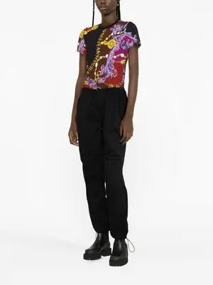 Versace Baroque-print Cotton T-shirt - Red