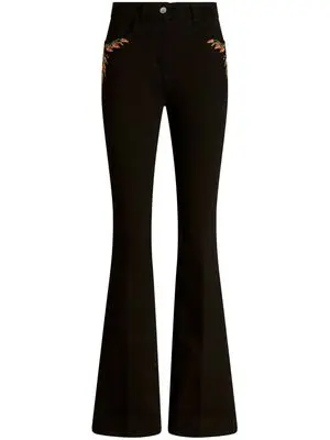 Etro Foliage-embroidered Flared Jeans