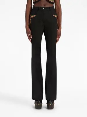 Etro Foliage-embroidered Flared Jeans