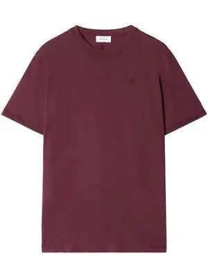 Off-White Logo-embroidered Cotton T-shirt - Red