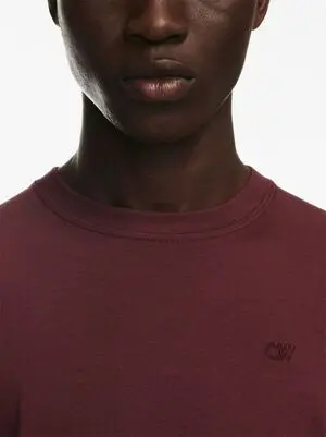 Off-White Logo-embroidered Cotton T-shirt