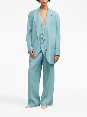 AMI Paris Oversize Single-breasted Blazer - Blue