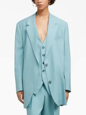 AMI Paris Oversize Single-breasted Blazer - Blue
