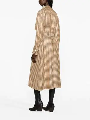LANVIN Checkered Trench Coat - Orange