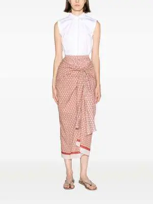 Brunello Cucinelli Geometric-print Knotted Skirt