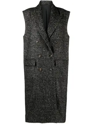 Brunello Cucinelli Double-breasted Checked Vest - Grey