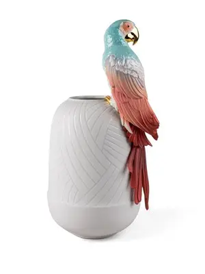 LLADRO Macaw Bird Porcelain Vase