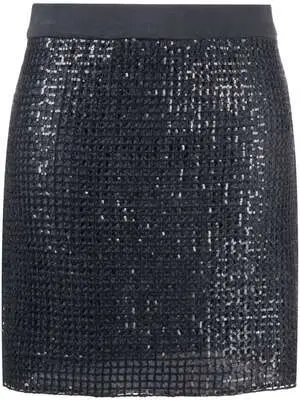 Brunello Cucinelli Sequin-embellished Miniskirt - Grey
