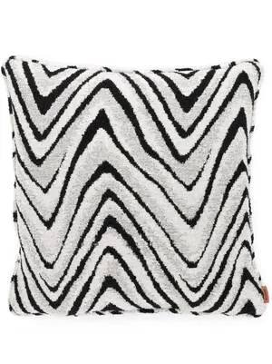 Missoni Zigzag-print Textured Cushion - Grey