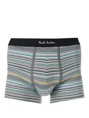 Paul Smith Logo-waistband Striped Boxers - Blue