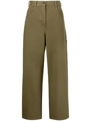 NILI LOTAN High-waist Wide-leg Jeans - Green