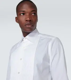 TOM FORD Cotton Voile Tuxedo Shirt - White