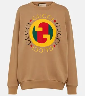 Gucci Logo Printed Cotton Jersey Sweatshirt