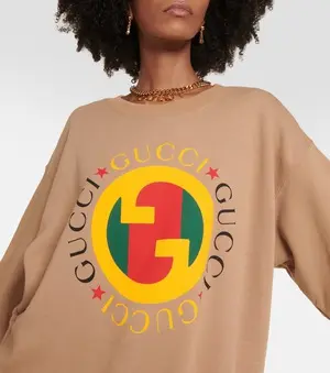 Gucci Logo Printed Cotton Jersey Sweatshirt