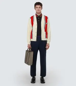 Gucci Web-collar Piqué Polo Shirt