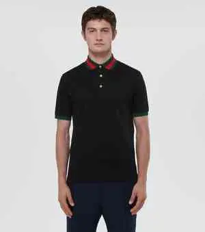 Gucci Web-collar Piqué Polo Shirt