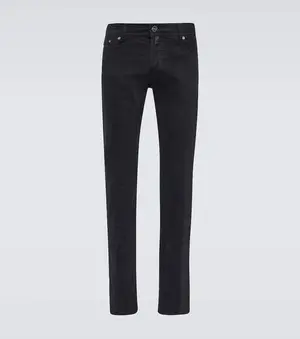 Kiton Mid-rise Straight Jeans - Black