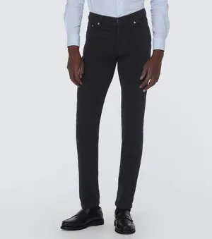 Kiton Mid-rise Straight Jeans - Black