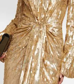 Jenny Packham Margot Sequined Gown - Gold